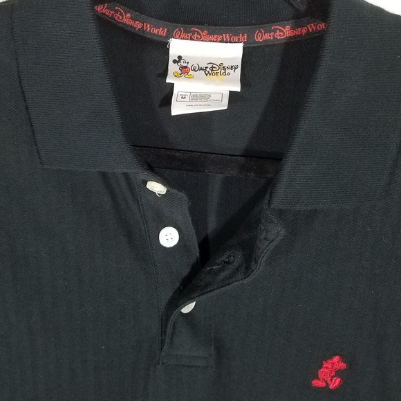 Disney | Shirts | Nwot Walt Disney World Med Polo Black Mickey Mouse ...